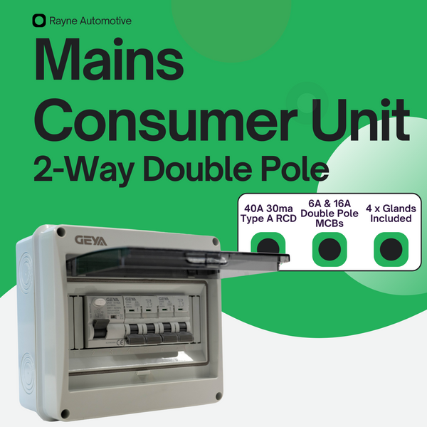 Double Pole 2-Way Consumer Unit - Mains Electrical Panel – Rayne Automotive
