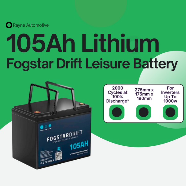 Fogstar Drift 12V 105Ah Lithium Leisure Battery – Rayne Automotive