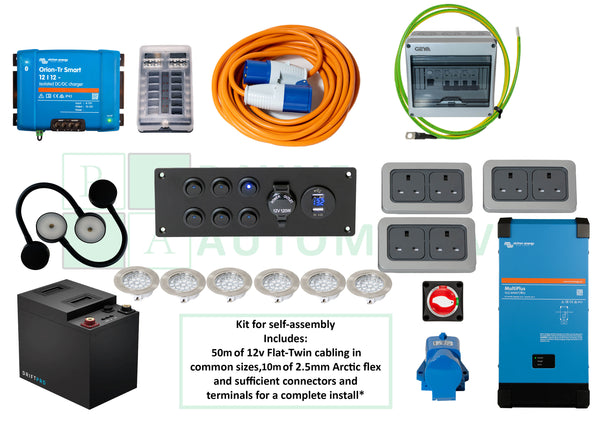 Components only Campervan electrics kit starter pack with Multiplus ...